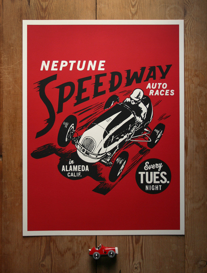 Neptune Speedway Poster – Vintage Inspired California Apparel | Honour ...